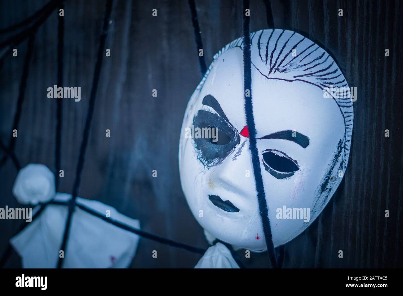 Halloween decoration with doll scary mask Stock Photo - Alamy