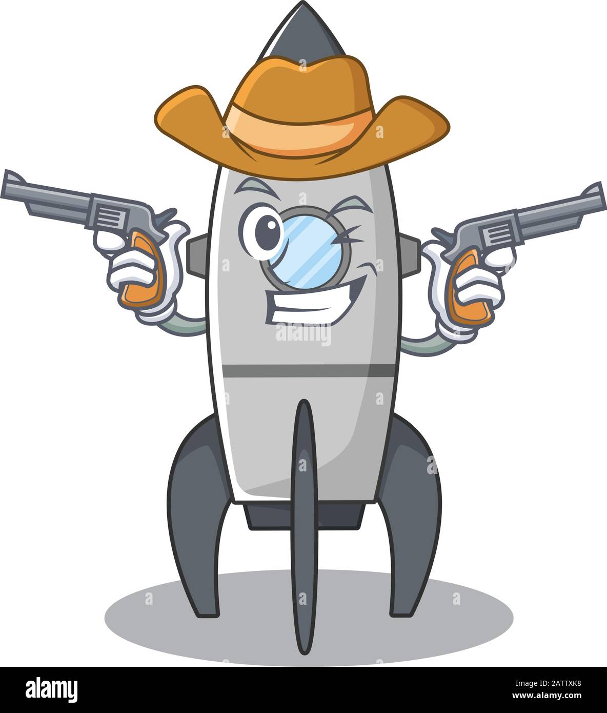 Rocket Cowboy in cartoon concept having guns Stock Vector Image & Art ...