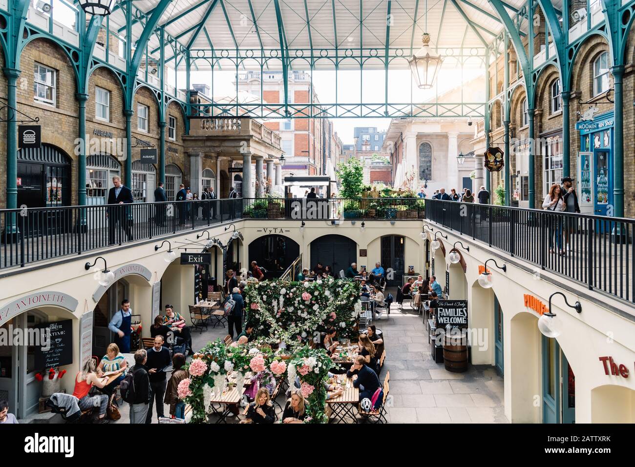 London, UK - May 15, 2019: Interior view of Covent Garden Market with ...