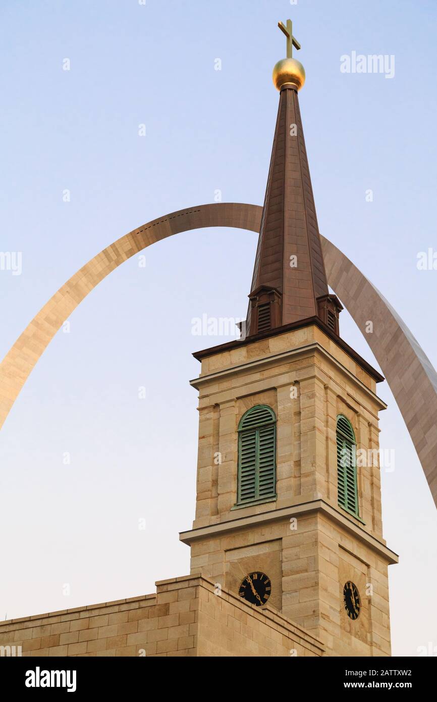 A steeple of Basilica of Saint Louis,King of France also called the Old ...