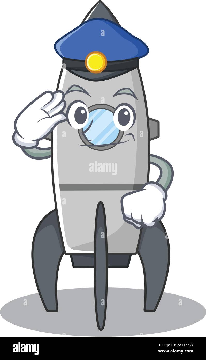 A manly rocket Cartoon concept working as a Police officer Stock Vector ...