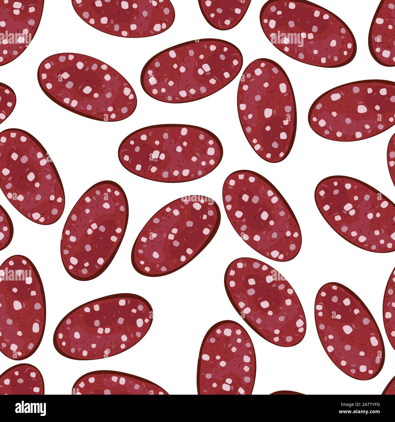 Sausage slice. Vector illustration. Seamless pattern background Stock ...