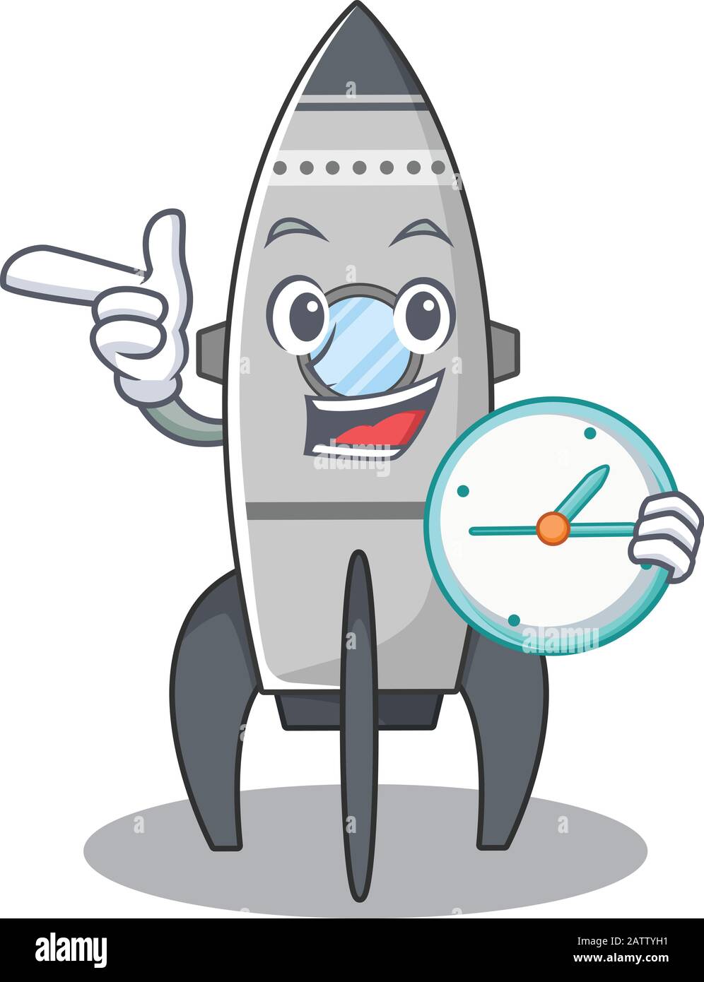 cartoon character in concept rocket having clock Stock Vector Image ...