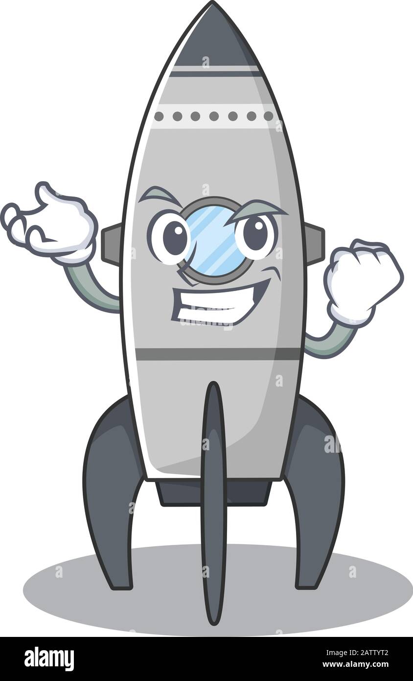 cool confident Successful rocket cartoon character style Stock Vector ...