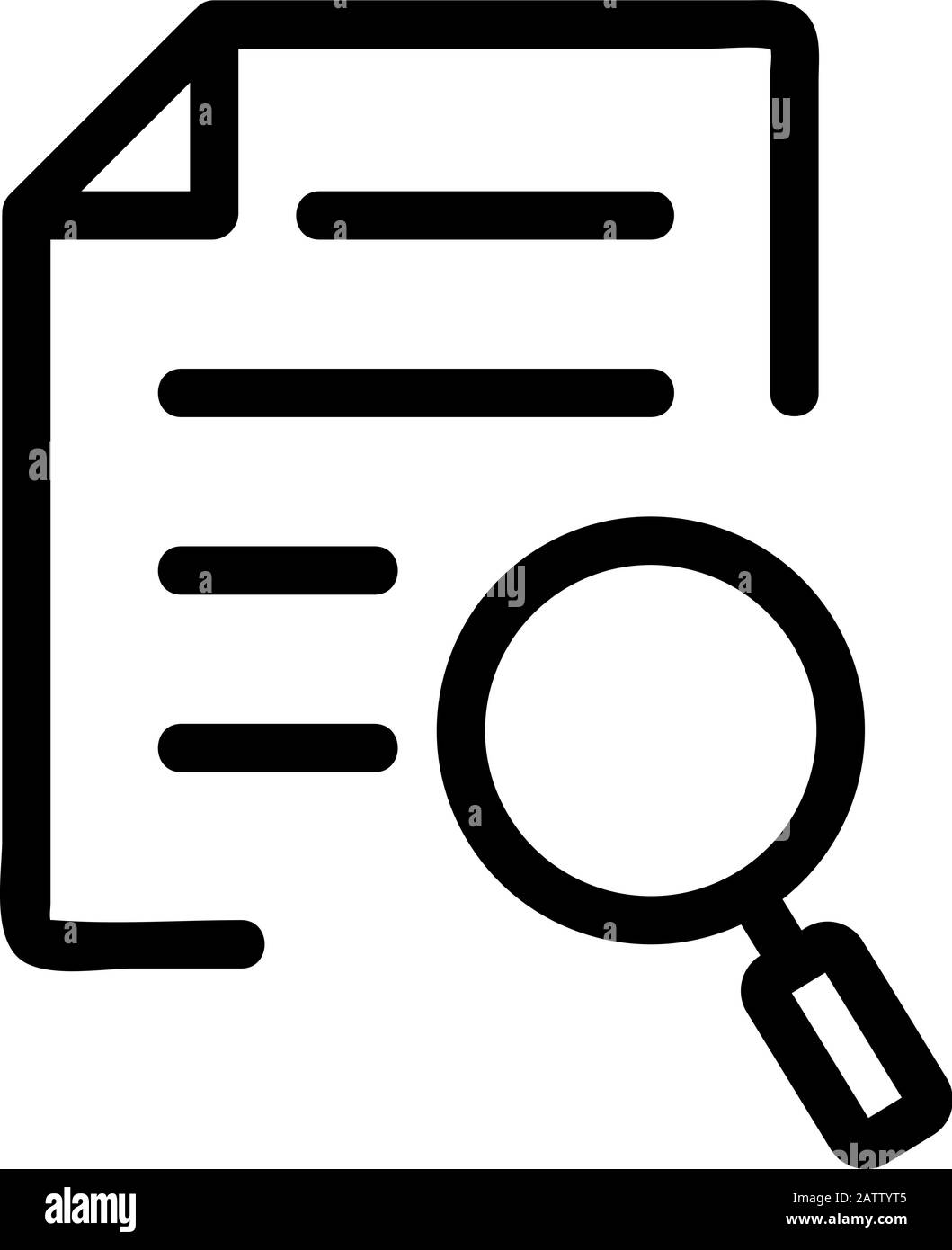 magnifying glass document icon vector. Isolated contour symbol ...