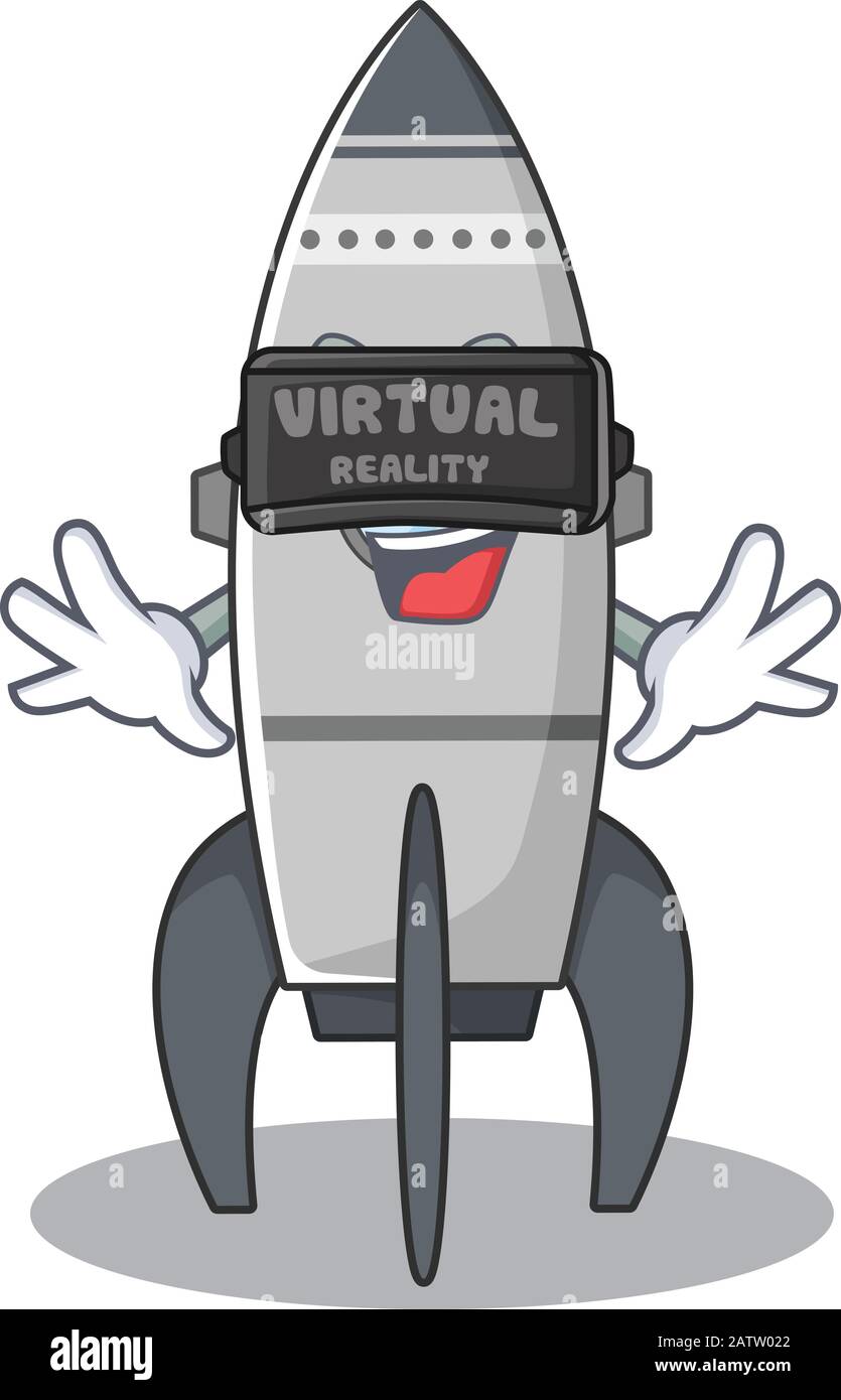 A Picture of rocket character wearing Virtual reality headset Stock ...
