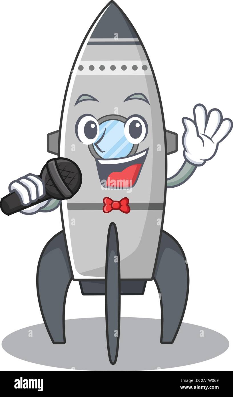 Happy rocket singing on a with microphone Stock Vector Image & Art - Alamy