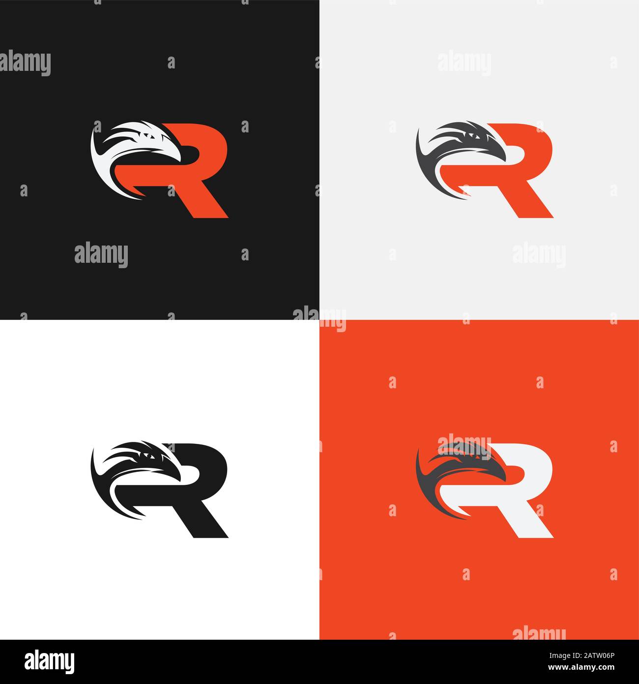 monogram letter R logotype.abstract Letter R logo design template ...