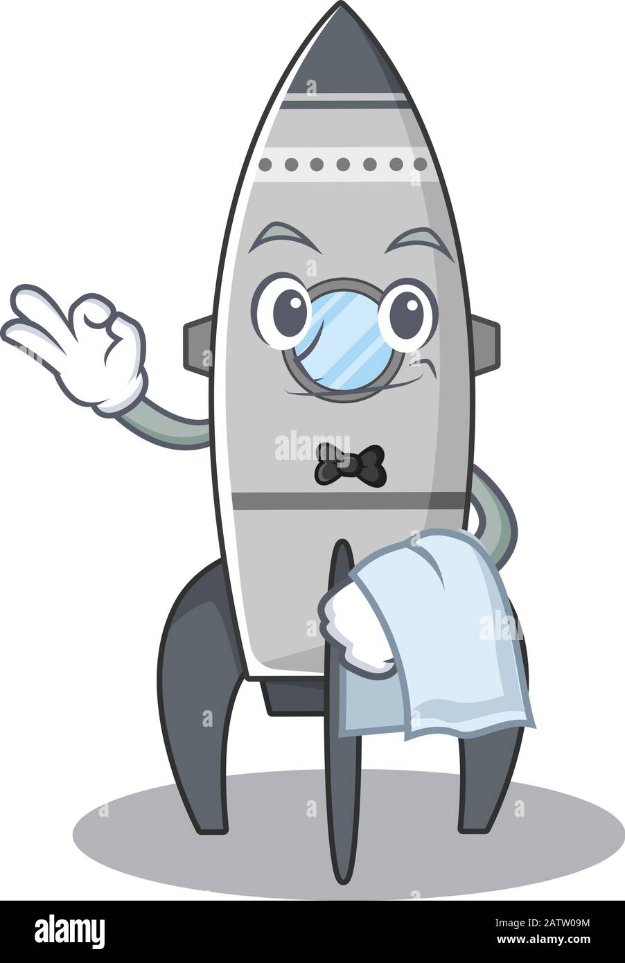 Sweet rocket Character working as a Waiter Stock Vector Image & Art - Alamy