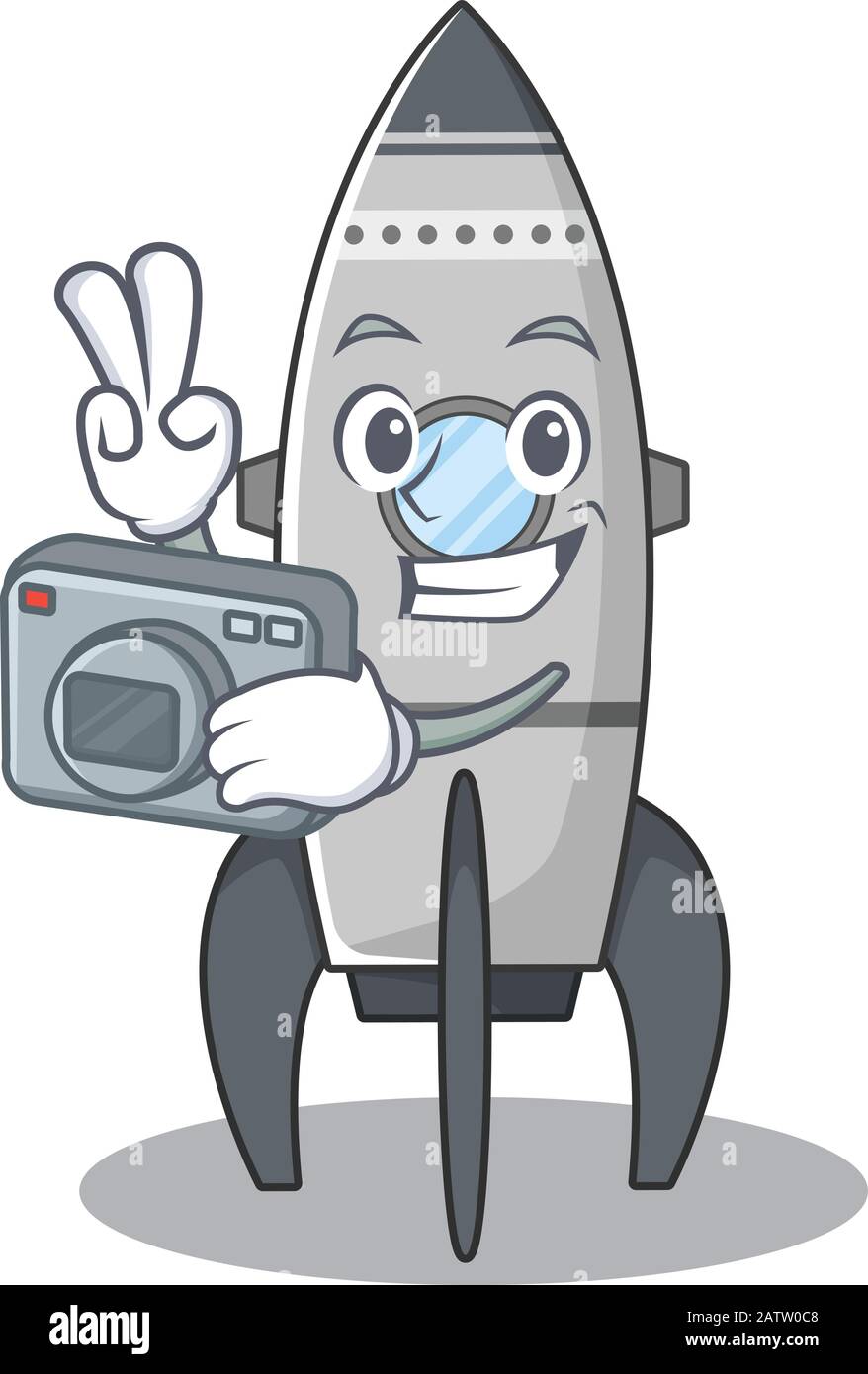 Cool Photographer rocket character with a camera Stock Vector Image ...