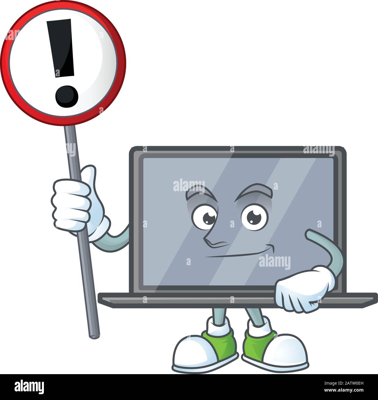 Cartoon character design of monitor rise up a broad Stock Vector Image ...