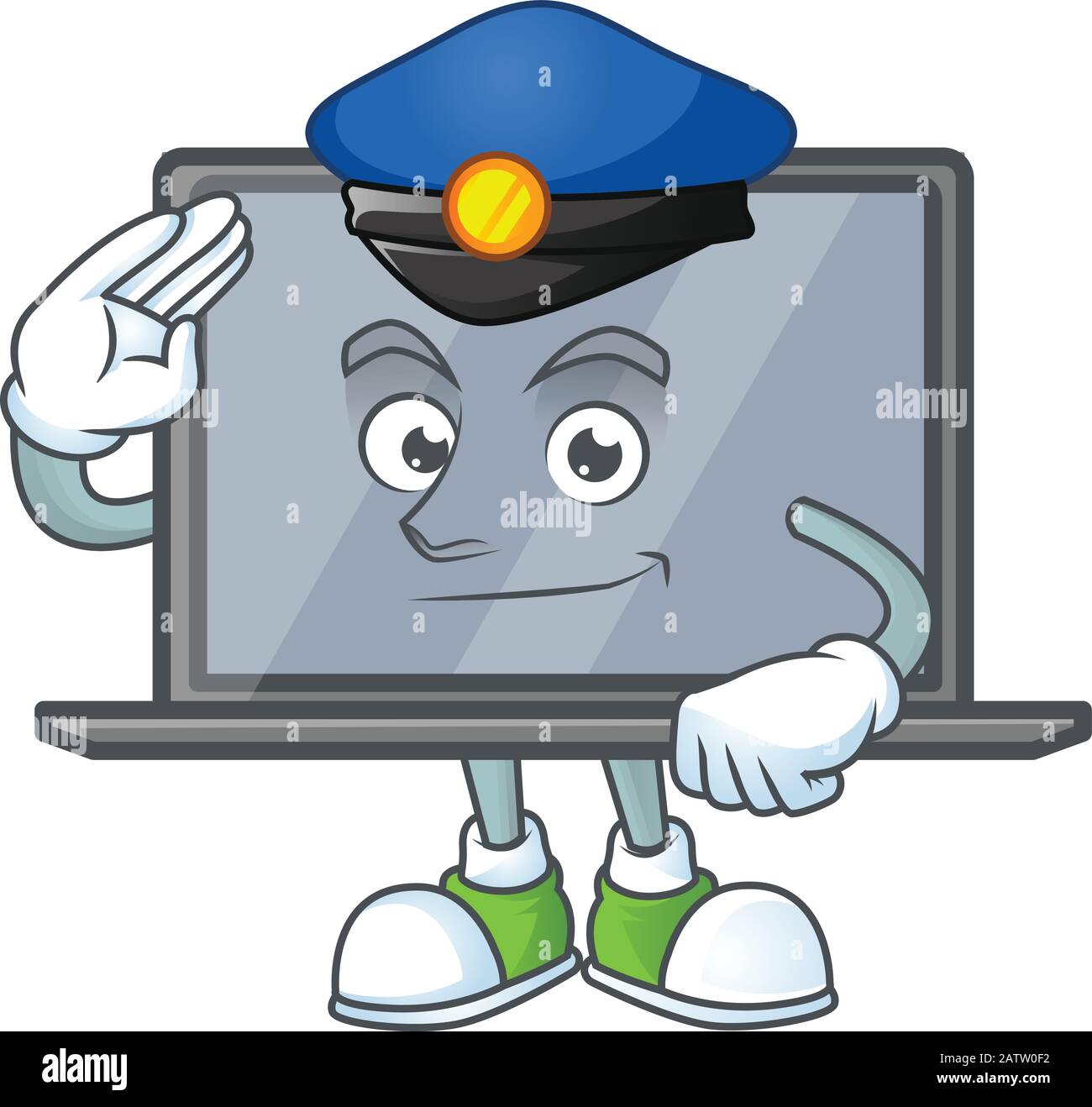 A character design of monitor working as a Police officer Stock Vector ...