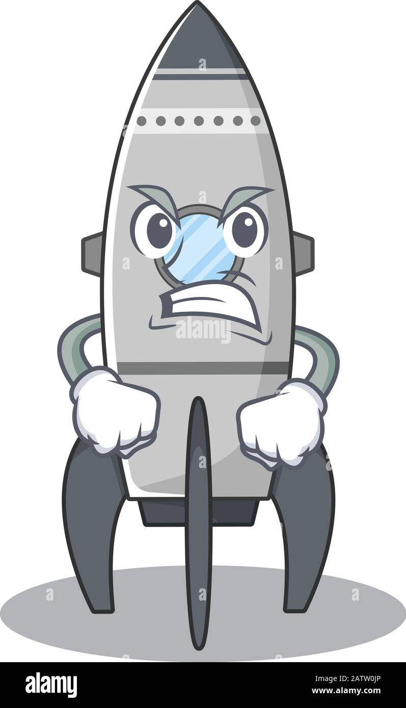 rocket cartoon character style having angry face Stock Vector Image ...