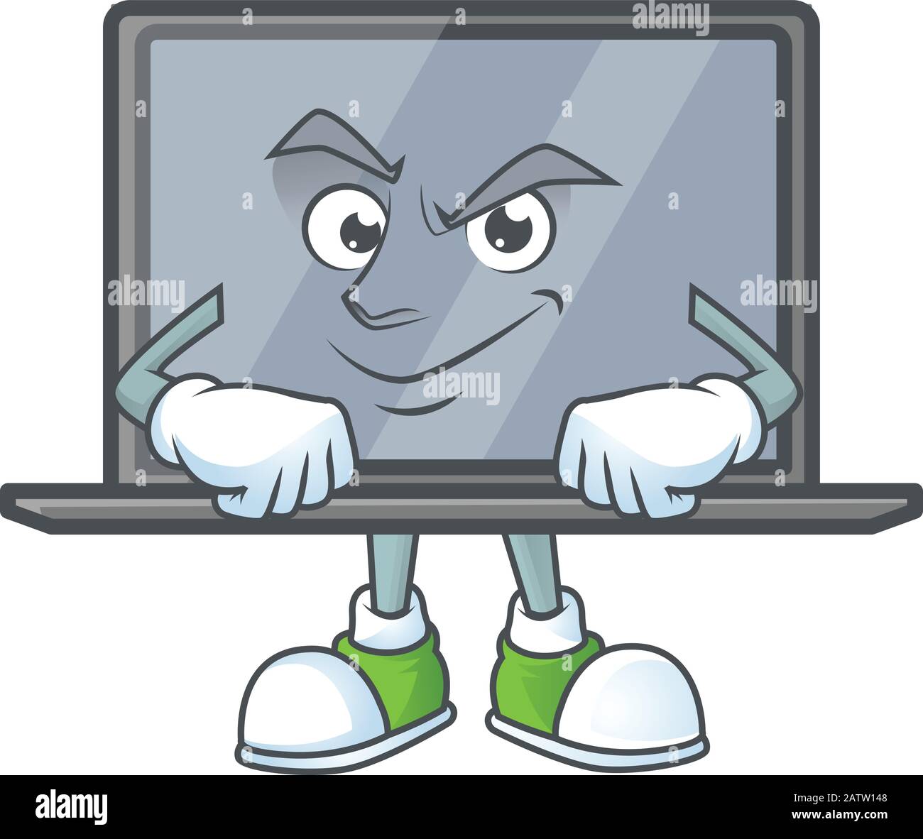 Monitor mascot icon design style with Smirking face Stock Vector Image ...