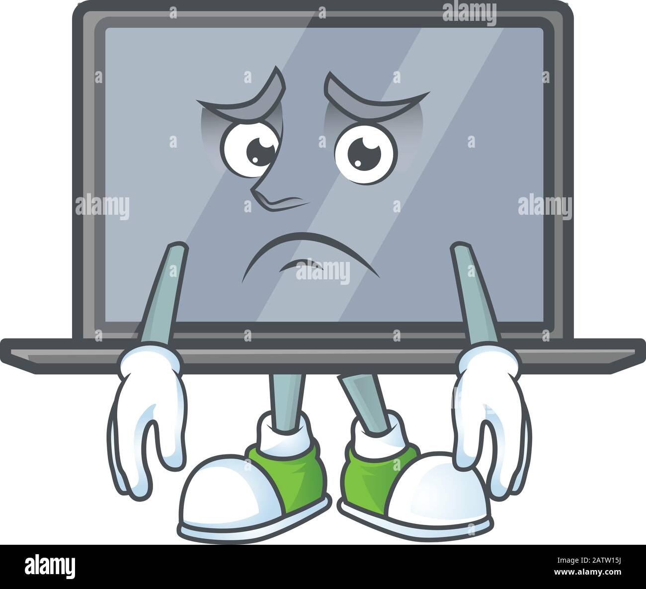 Cartoon character of a monitor having an afraid face Stock Vector Image ...