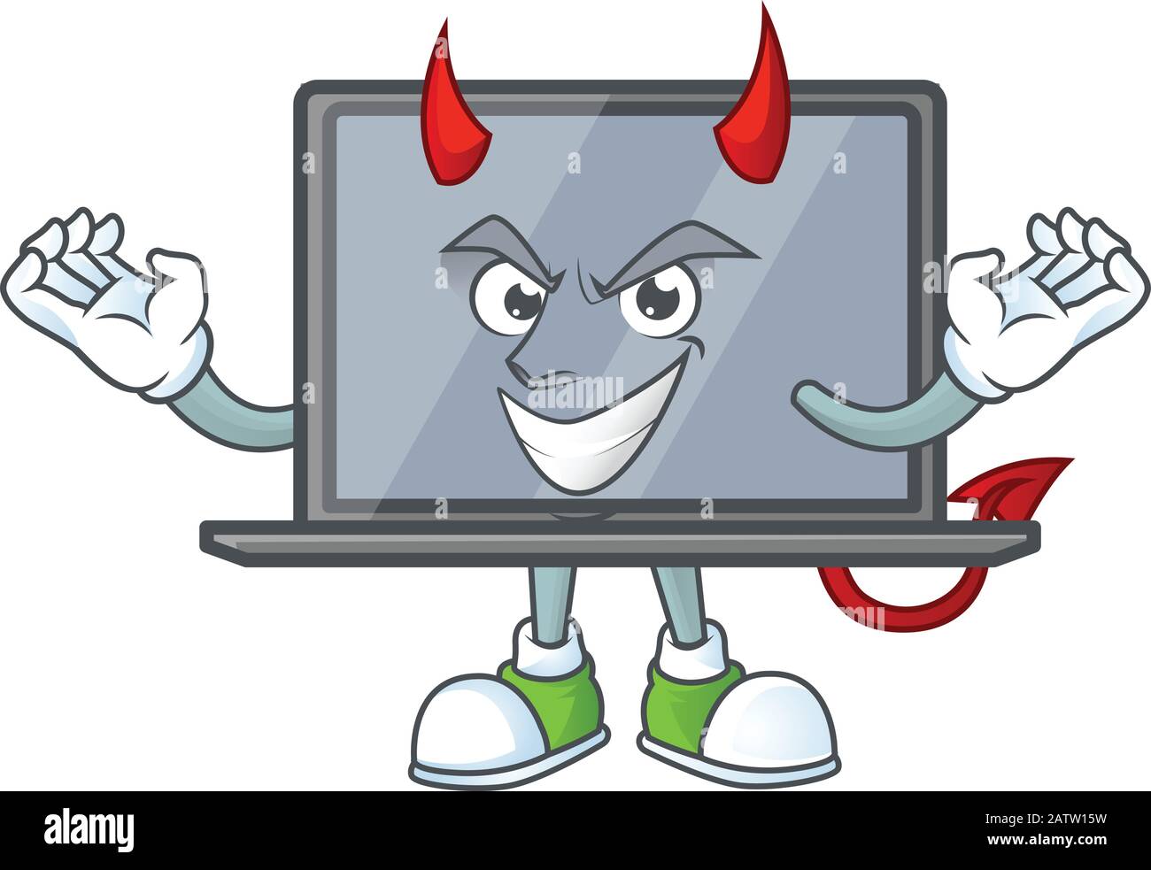 A cruel devil monitor Cartoon character design Stock Vector Image & Art ...