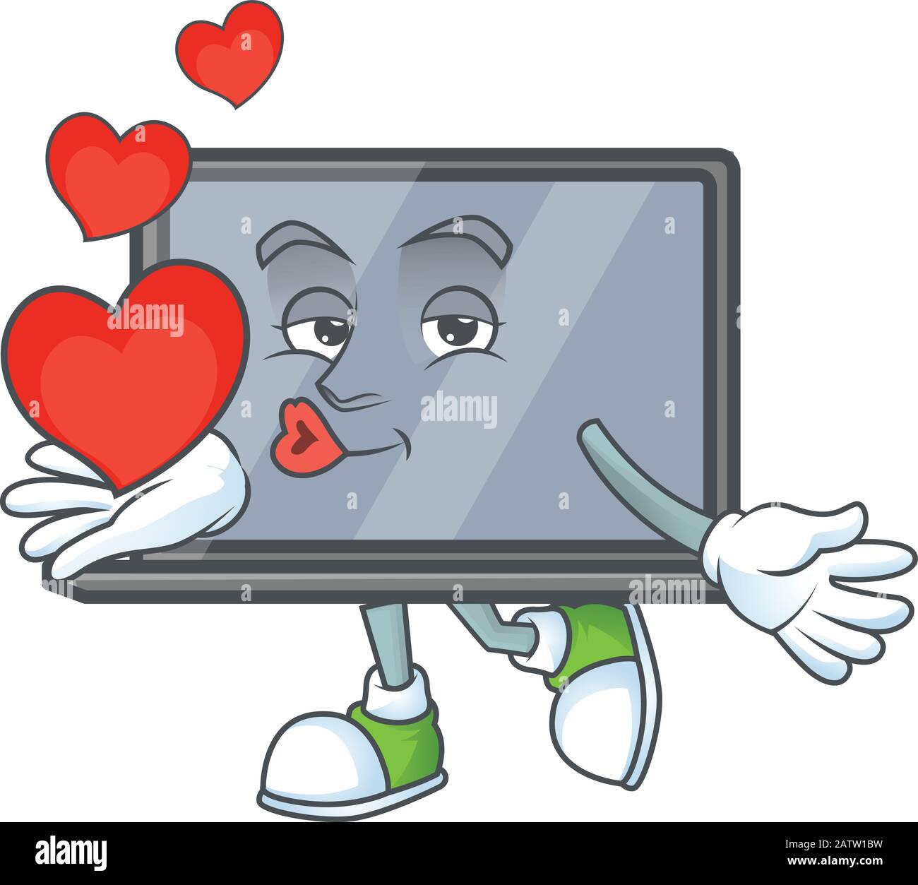 A sweetie monitor cartoon character holding a heart Stock Vector Image ...
