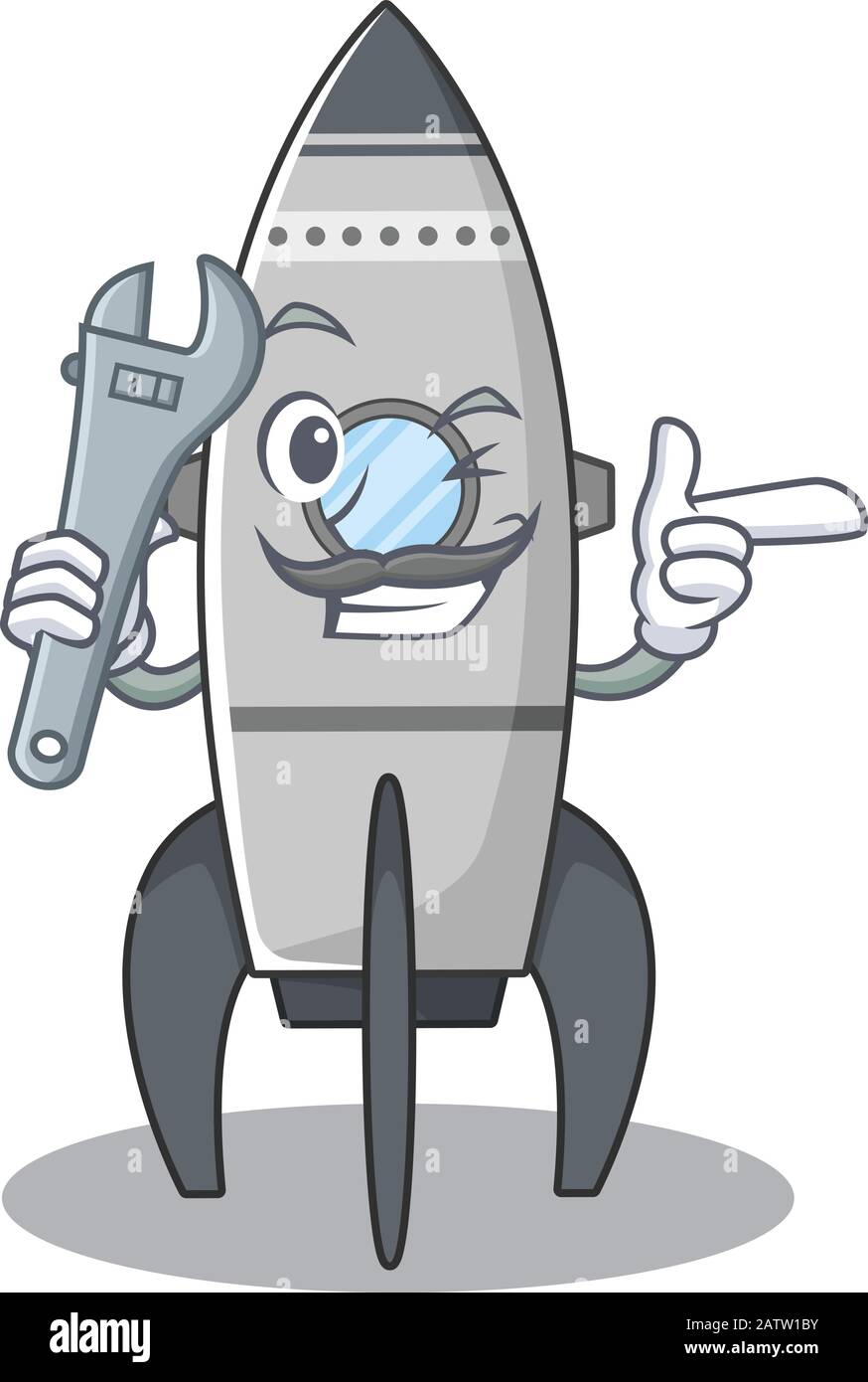 Smart Mechanic rocket cartoon in character design Stock Vector Image ...