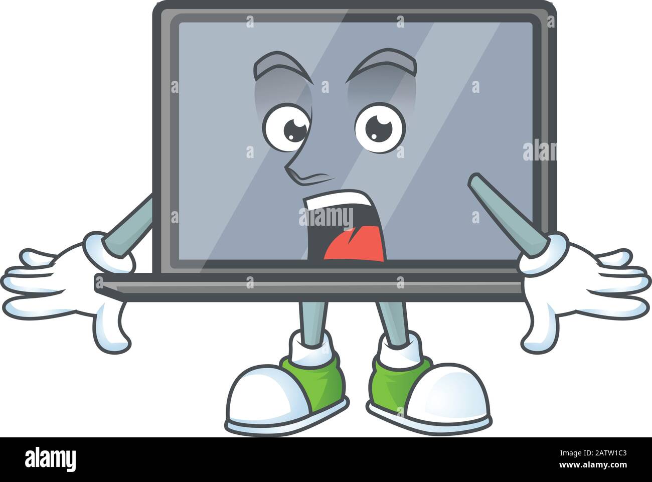cartoon character design of monitor with a surprised gesture Stock ...