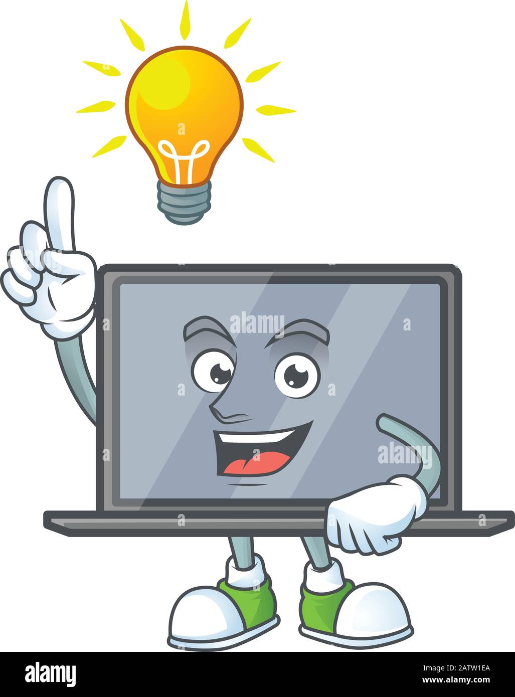 Smart monitor cartoon character has an idea Stock Vector Image & Art ...