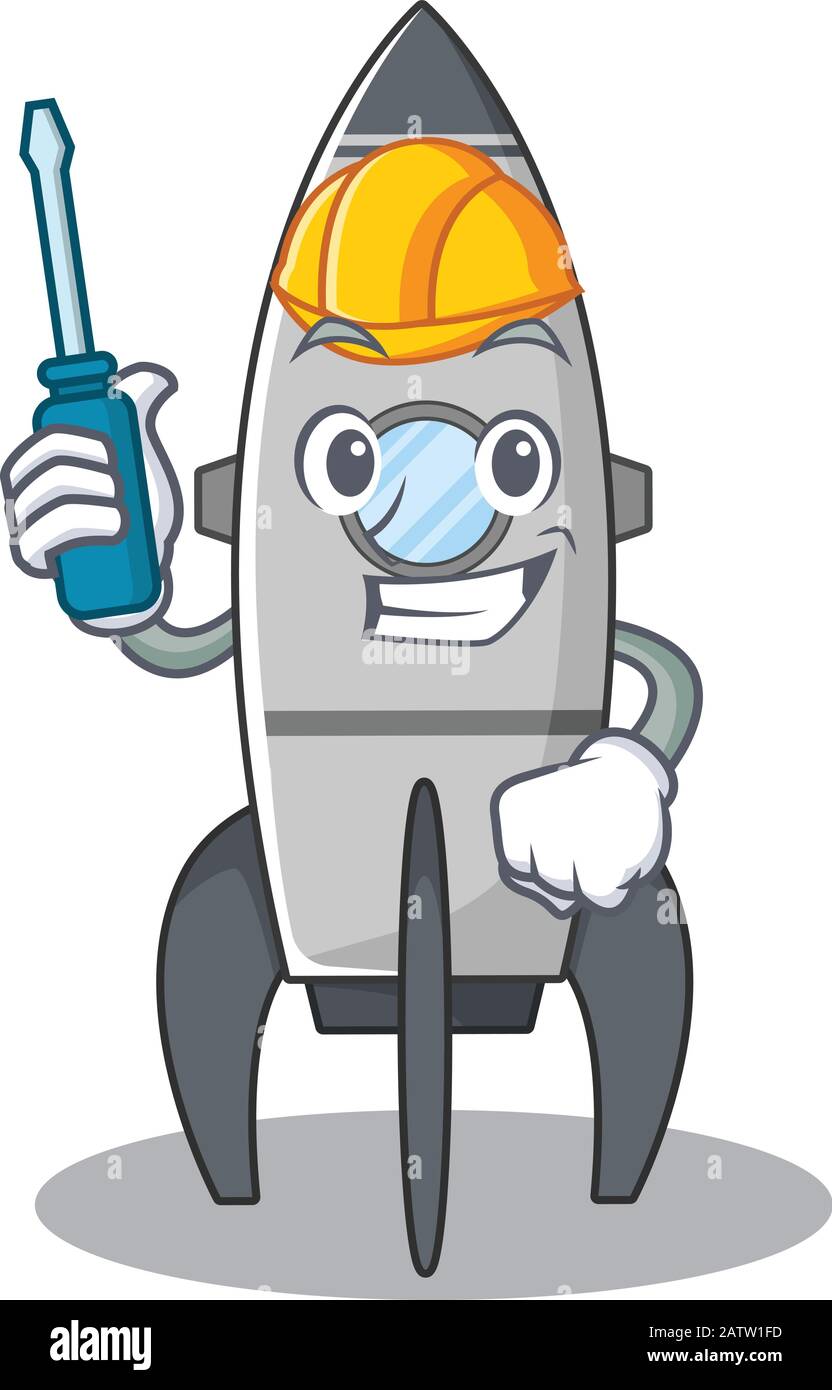 cartoon character style rocket working as an automotive Stock Vector ...