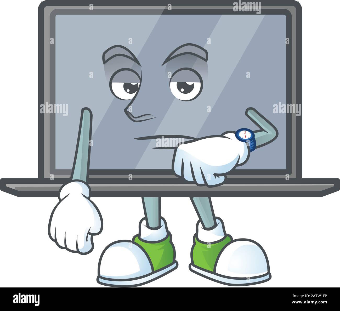 A picture of monitor on a waiting gesture Stock Vector Image & Art - Alamy