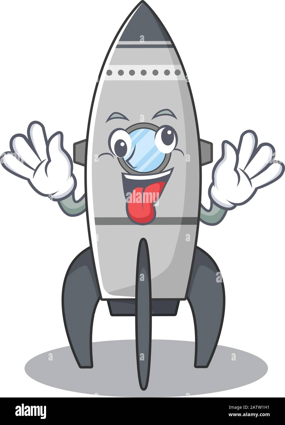 Cute sneaky rocket Cartoon character with a crazy face Stock Vector ...
