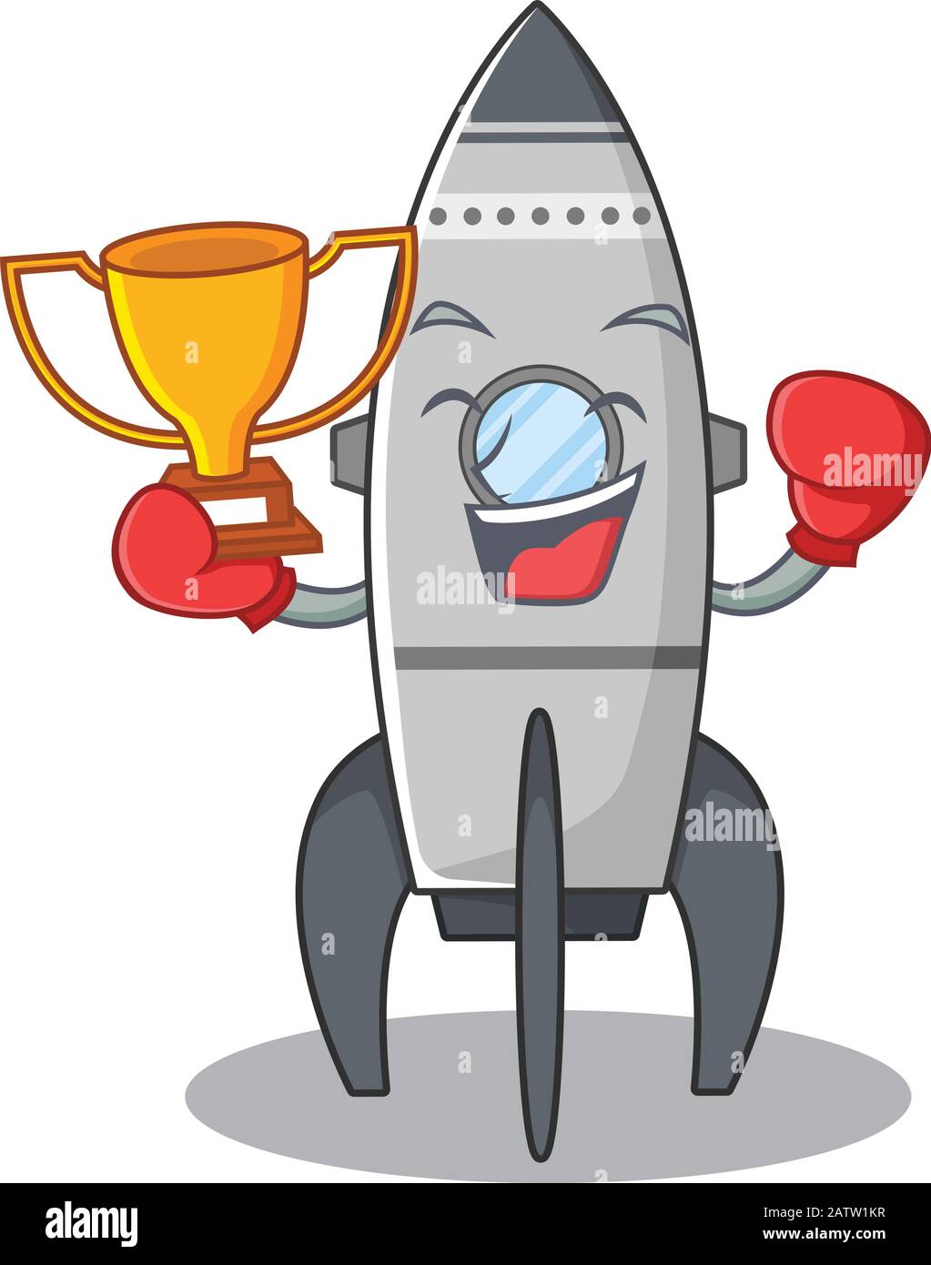 fantastic Boxing winner of rocket in mascot cartoon design Stock Vector ...