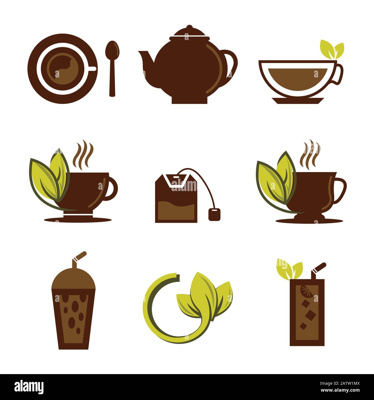 green leaf with tea cup logo concept.nature drink , health drink logo ...