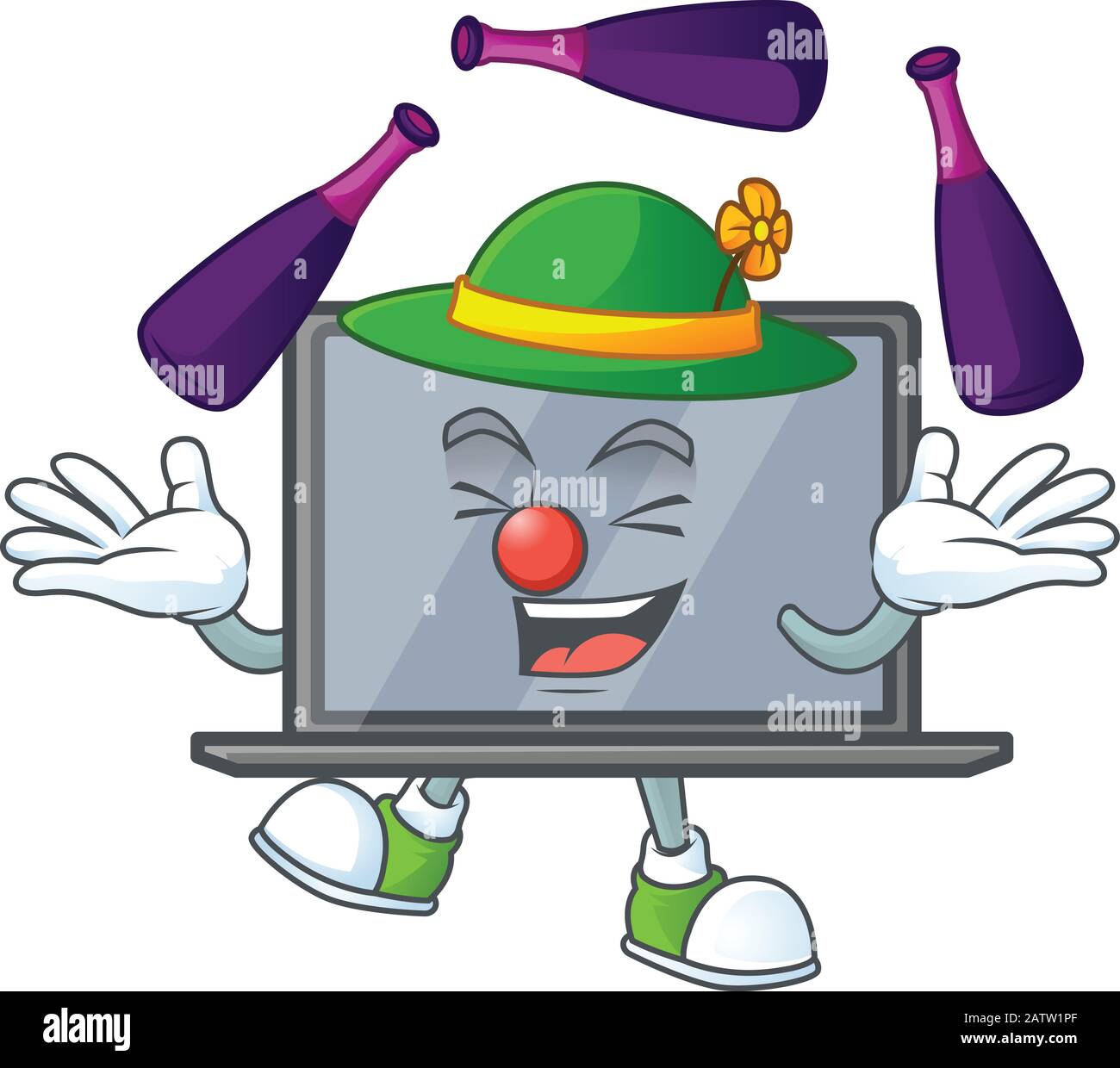 Smart monitor cartoon character style playing Juggling Stock Vector ...