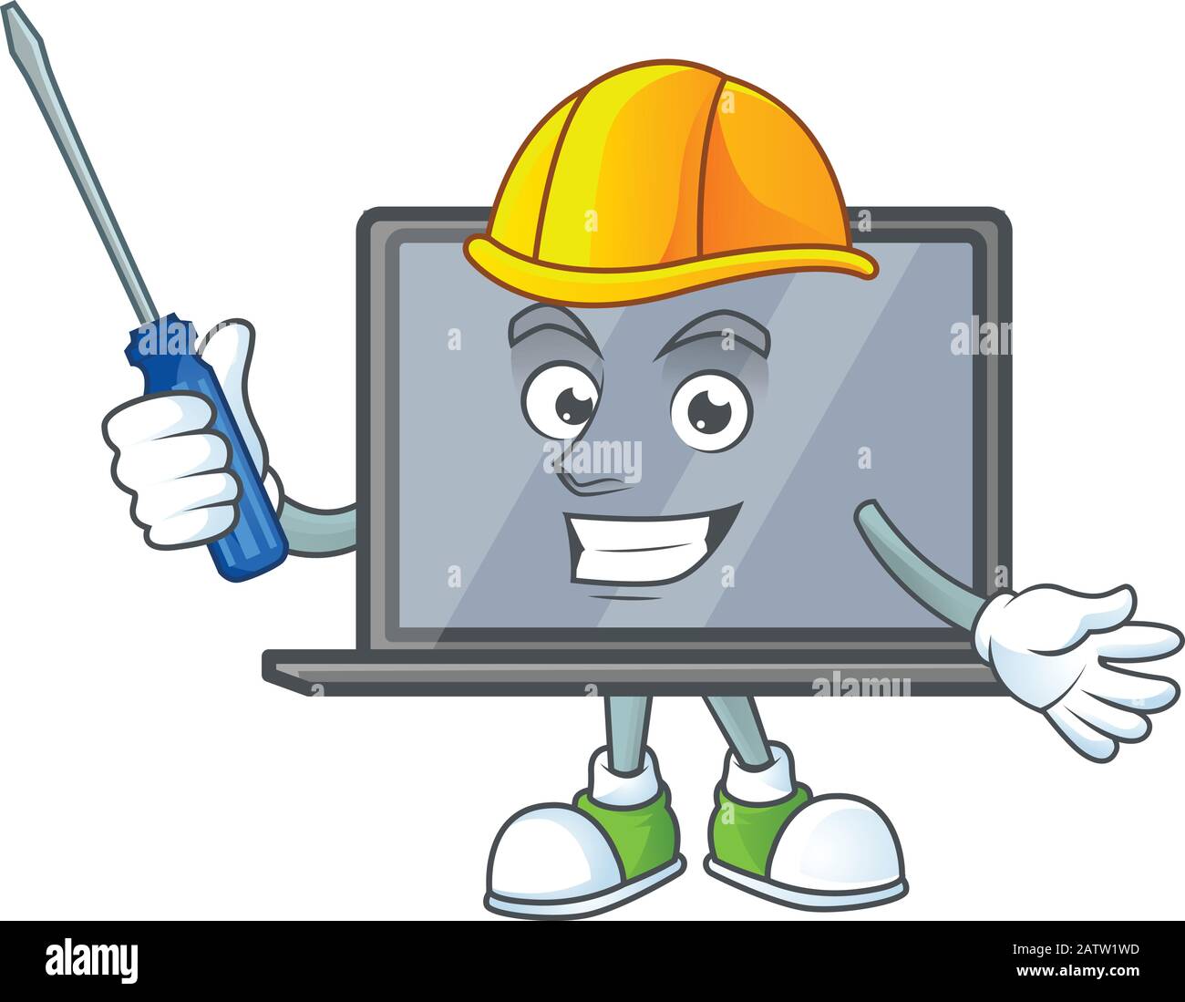 Smart automotive monitor in cartoon character style Stock Vector Image ...