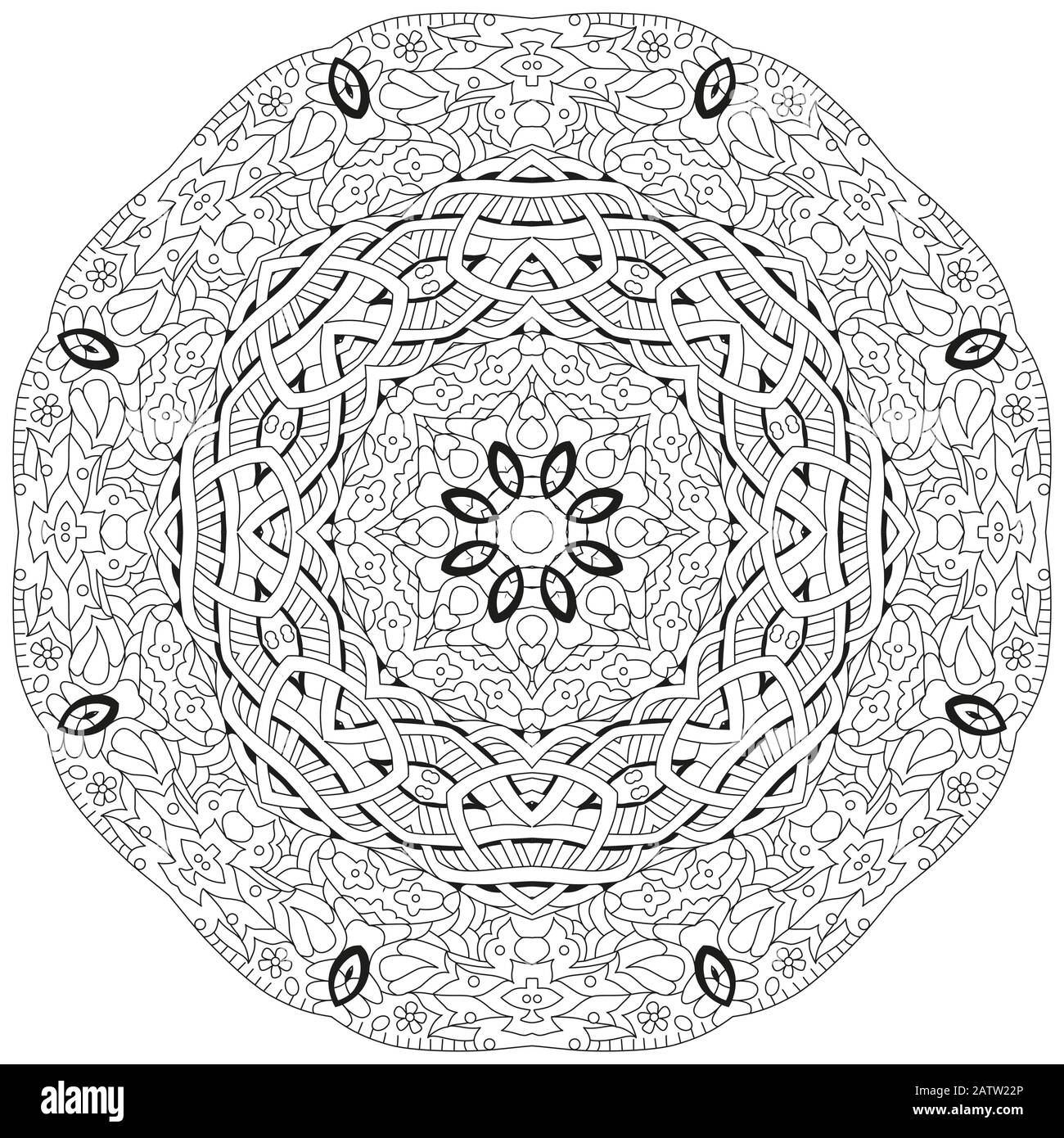 Hand drawn zentangle mandala for coloring page Stock Vector Image & Art ...