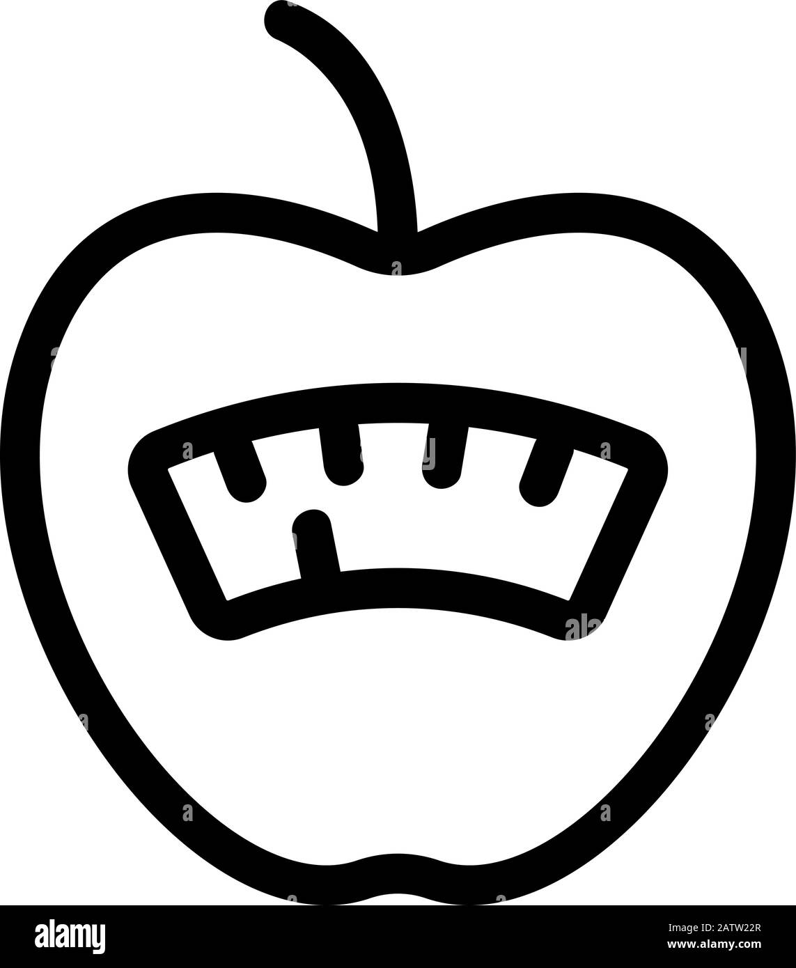 Apple weight icon vector. Isolated contour symbol illustration Stock ...