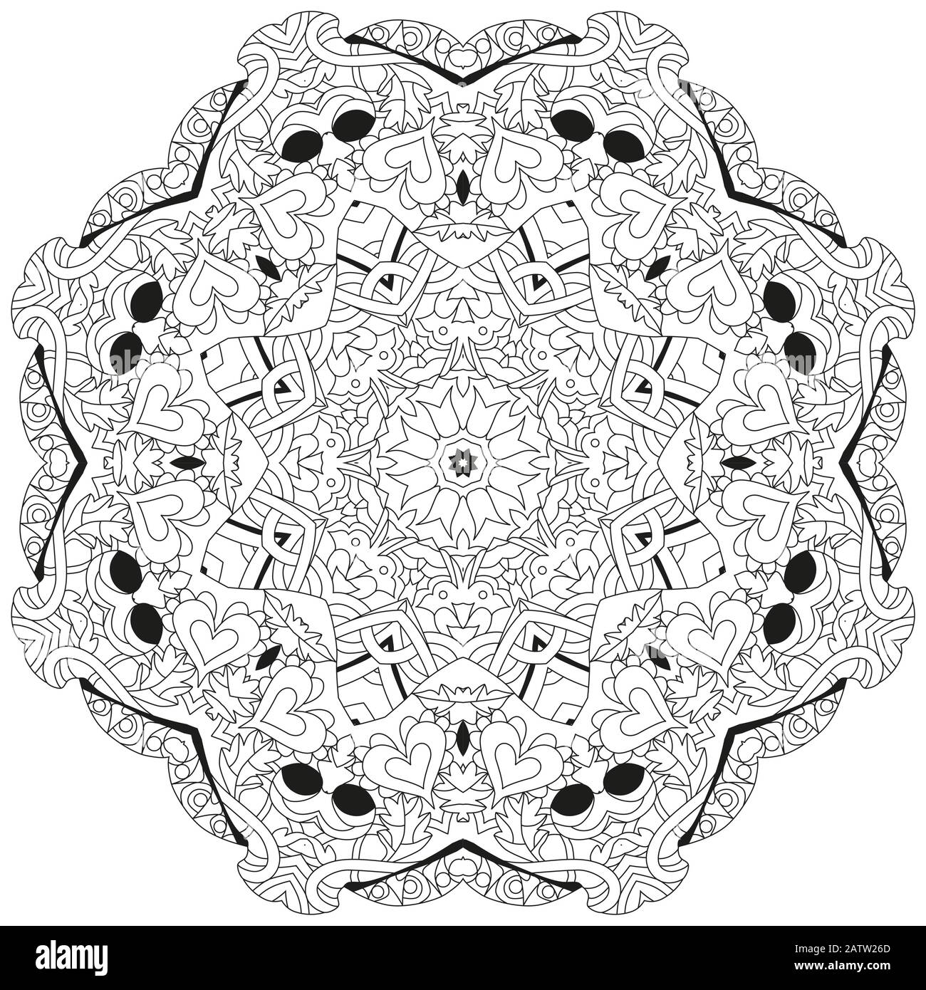 Hand drawn zentangle mandala for coloring page Stock Vector Image & Art ...
