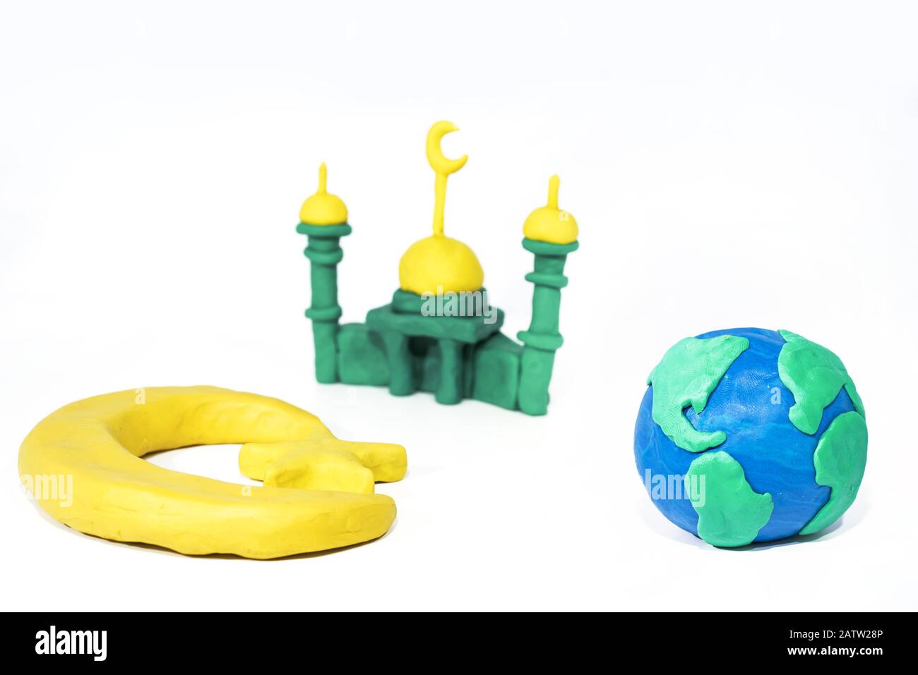 Symbols of Islam. Objects made from Play Clay. Abstract isolated photo ...