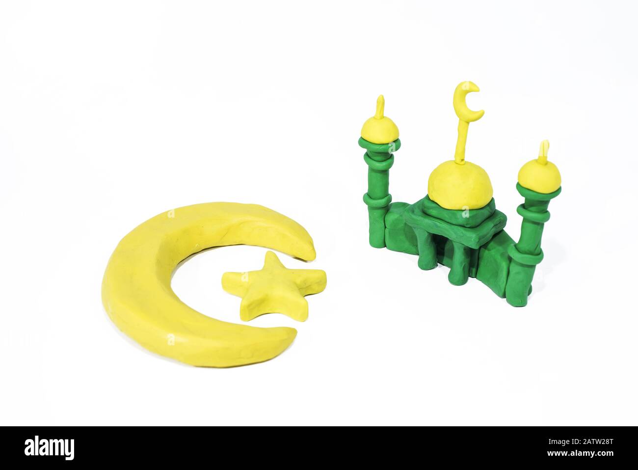 Symbols of Islam. Objects made from Play Clay. Abstract isolated photo ...