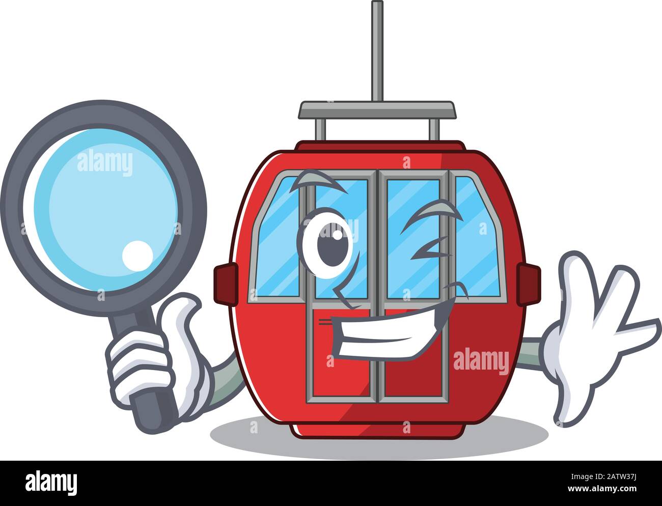 Elegant and Smart ropeway Detective cartoon design concept Stock Vector ...