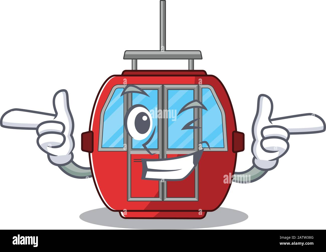 Cute mascot cartoon design of ropeway with Wink eye Stock Vector Image ...