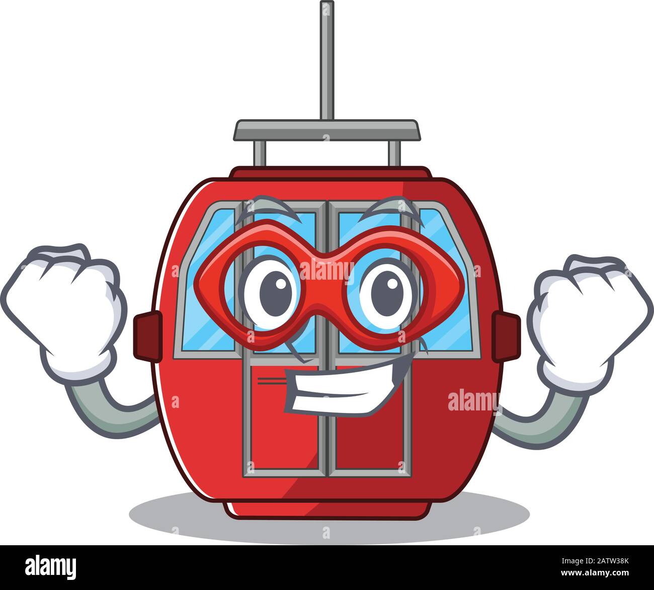 A cartoon concept of ropeway performed as a Super hero Stock Vector ...