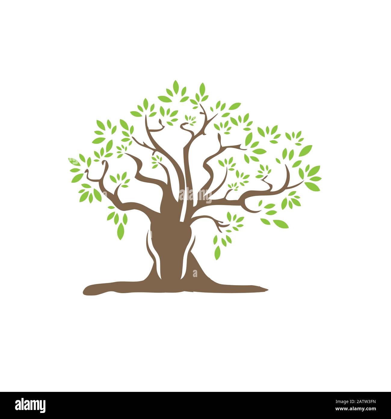 Vector illustration of tree with falling leaves Stock Vector Image ...