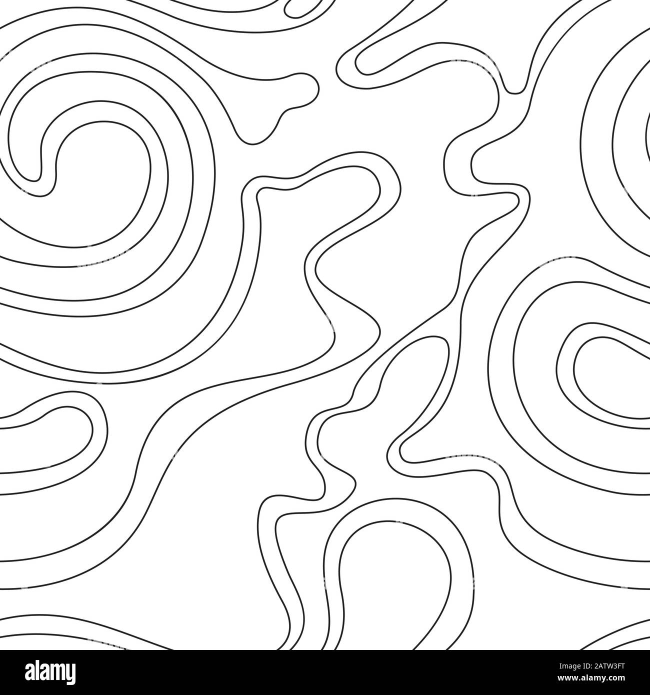 Vector seamless texture of smooth streamlined shapes on a white ...