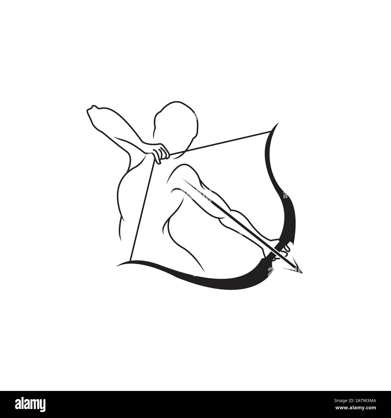 Abstract outline archer silhouette design image vector illustration ...