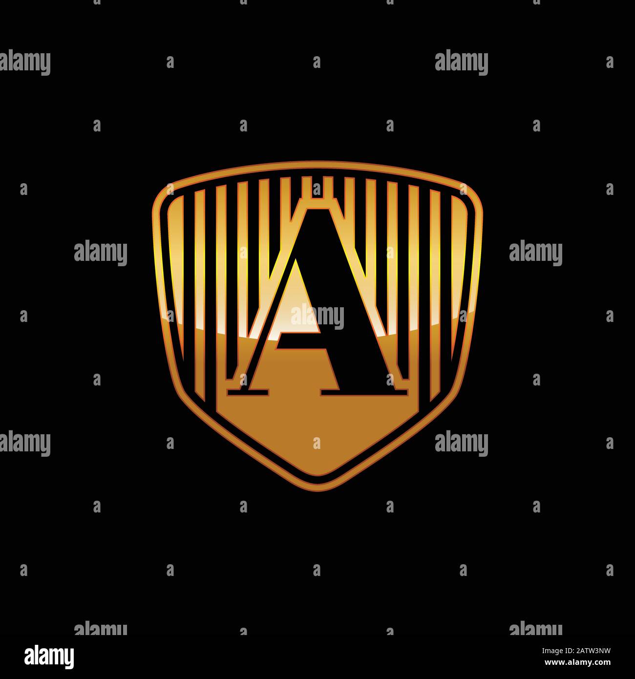 Gold Letter A Logo. A Letter Design Vector with Golden Colors and ...