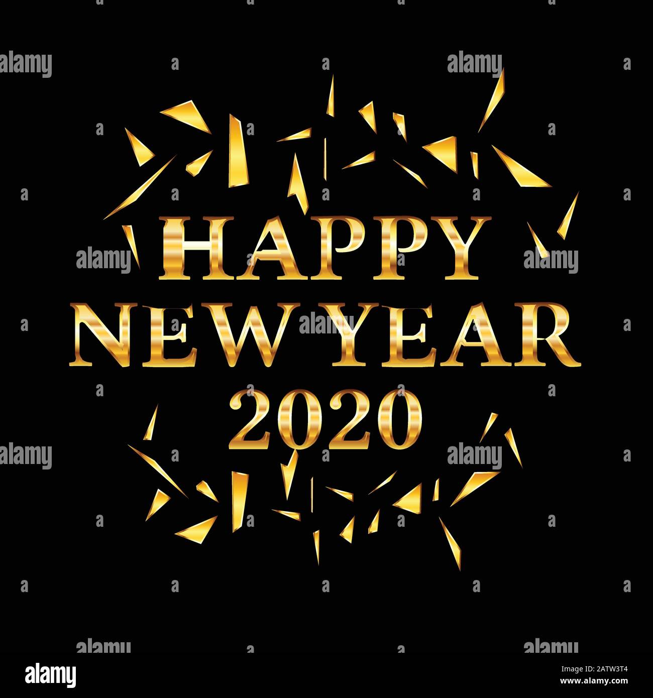 2020 colorful Text isolated on black background, New Year 2020, 2020 ...