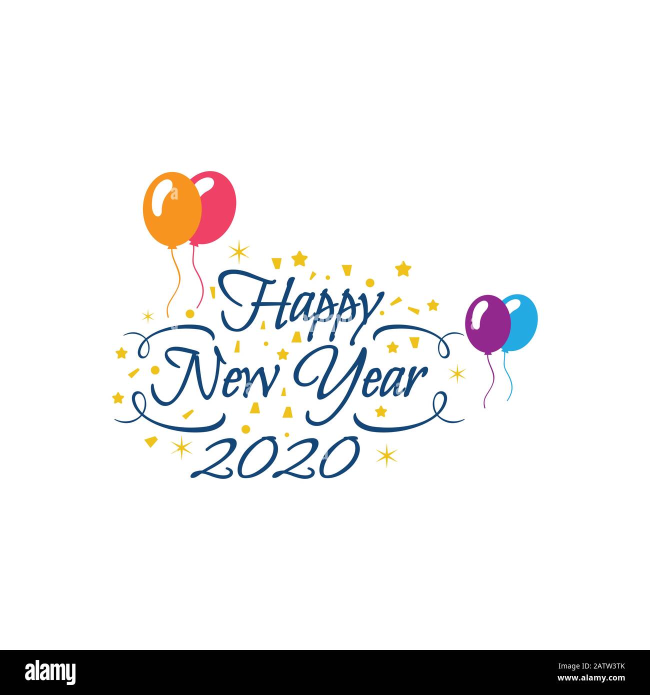 2020 colorful Text isolated on black background, New Year 2020, 2020 ...