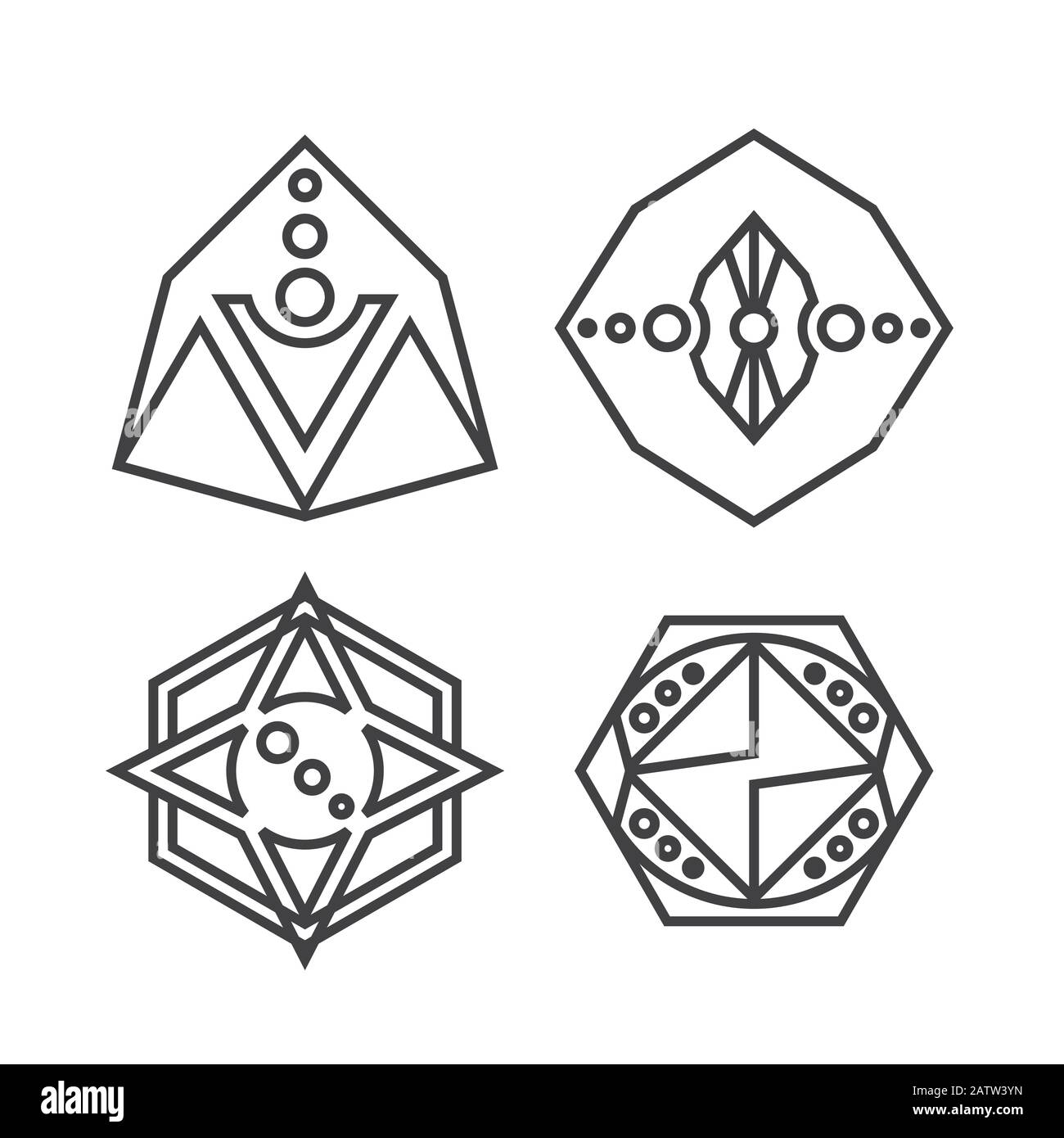 Trendy vector geometric shapes Black and White Stock Photos & Images ...