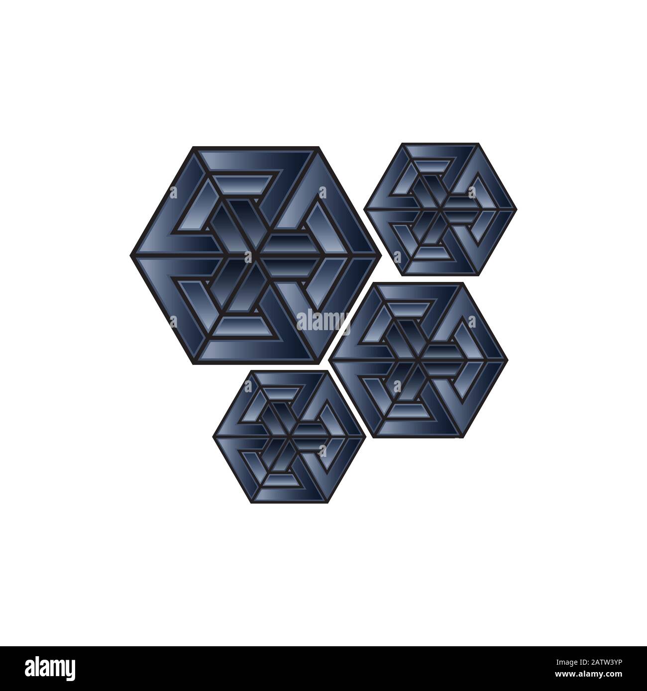 Abstract Hexagonal Gem Logo. Vector Illustration. Isolated icon Stock ...