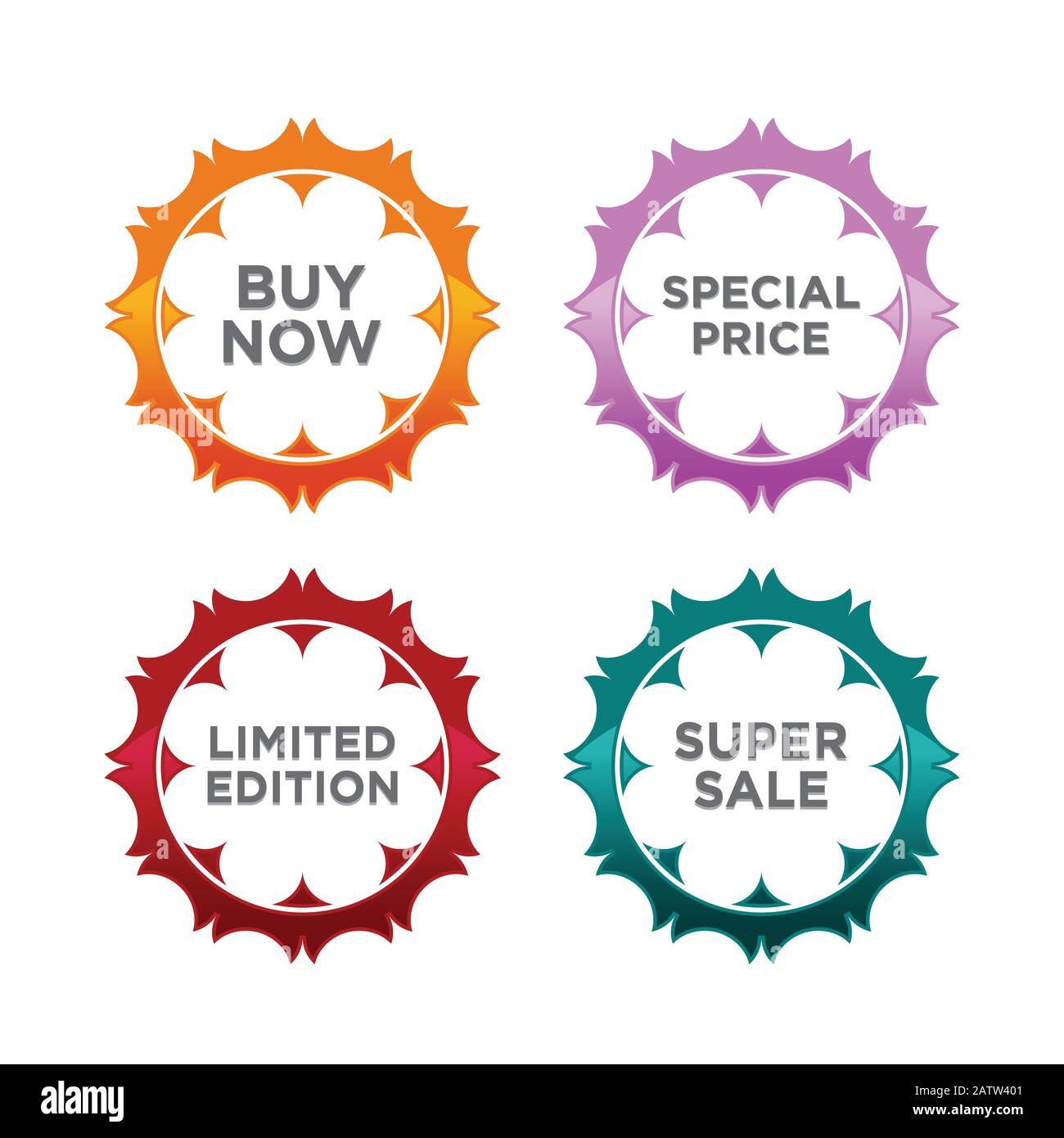 Offers promo label, retail promotion poster or shopping banner coupon ...