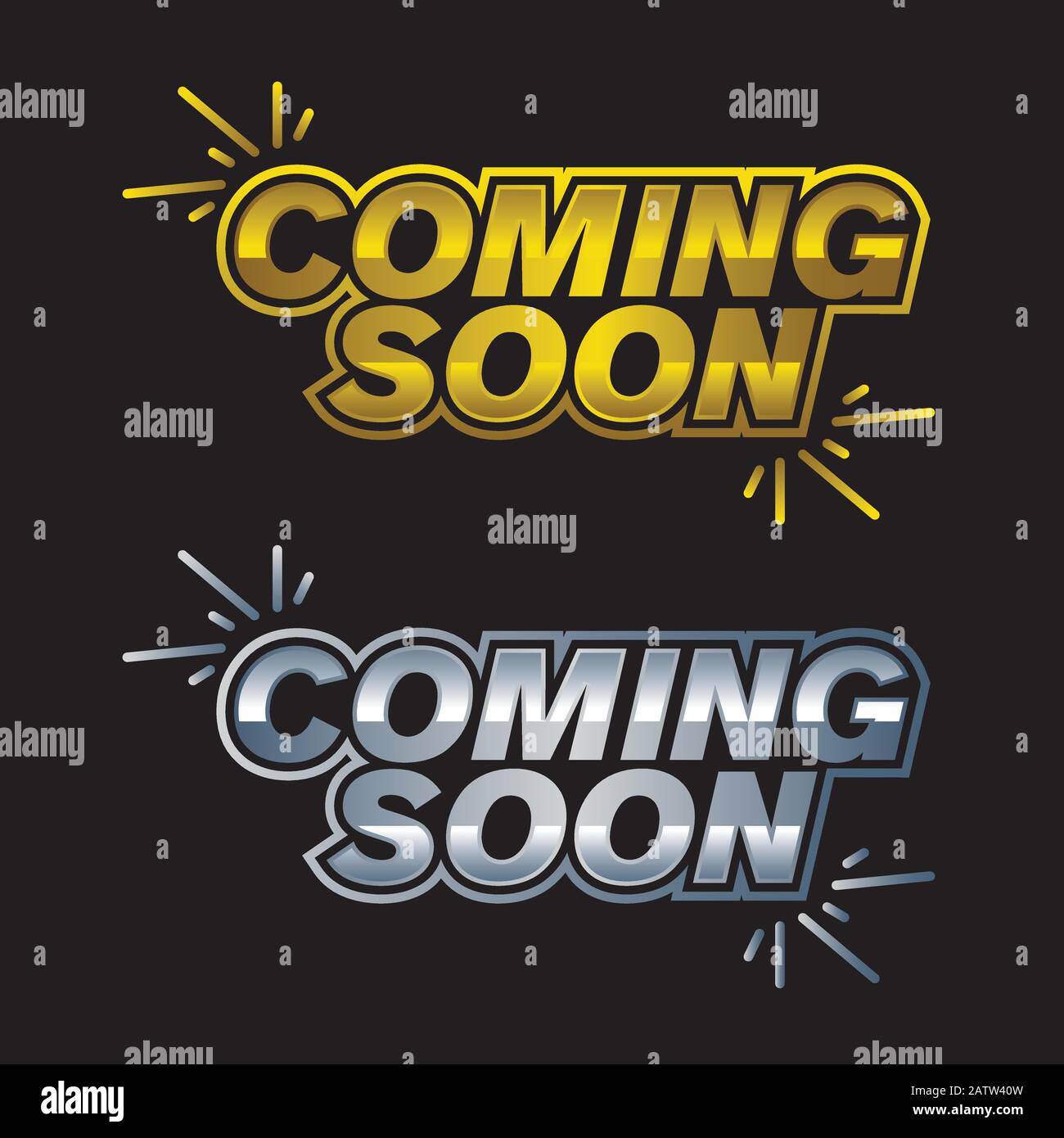 Coming Soon. Promotion banner coming soon, illustration of illuminated ...