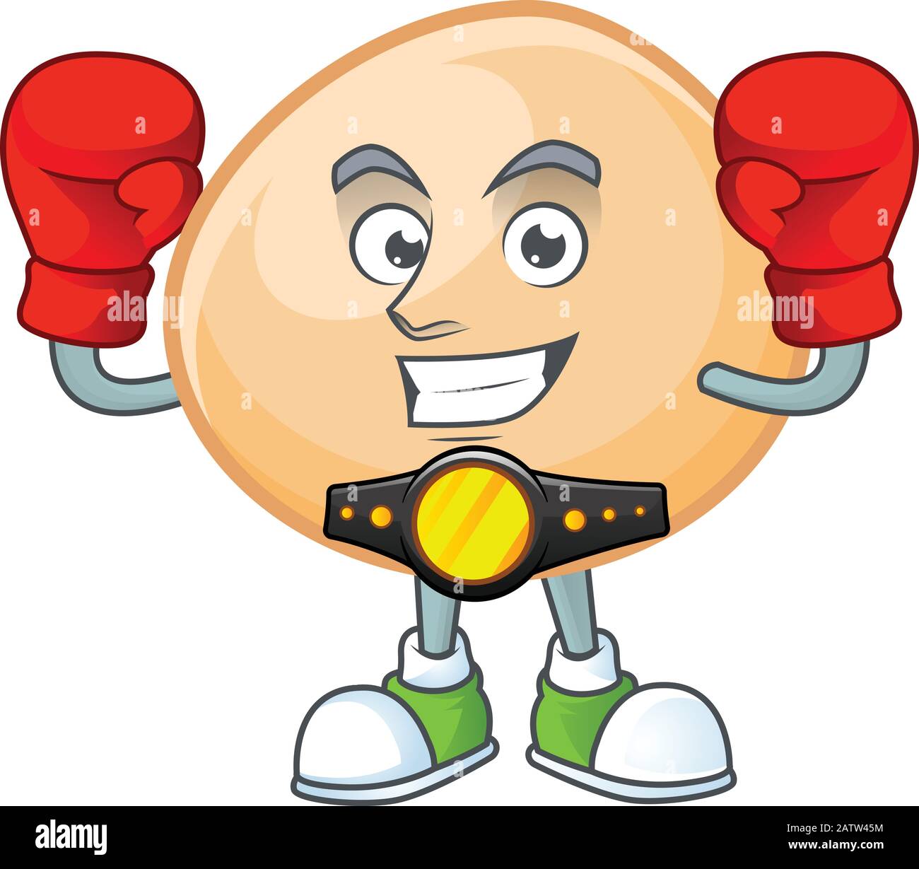 Happy Face Boxing brown hoppang cartoon character design Stock Vector ...